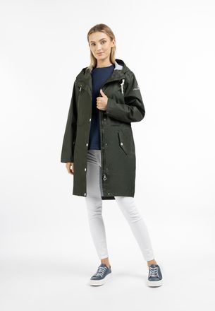 Dreimaster Dreimaster Regenjacke mit Innenprint Damen Dunkeloliv
