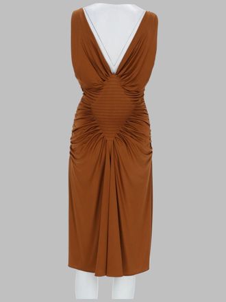 Versace Viscose Jersey Midi Dress - Brown