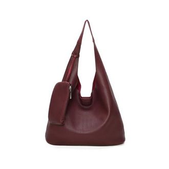 Generic Sac &agrave; main Hobo de luxe pour femme - En cuir synth&eacute;tique - Avec plusieurs compartiments - Grande capacit&eacute; - 46 x 37 x 14 cm, bordeaux, Large