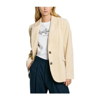 Pepe Jeans London Beiger Cord-Blazer Jacke - - Jackets - Damen - Beige - M