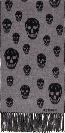Alexander McQueen Mcqueen Schal Mit Cashmere grau