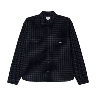 Obey Adams Woven Academy Shirt - Homme - Chemises - Bleu - Taille: S