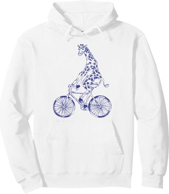 Seembo Giraffe Radfahren Fahrrad Lustig Biker Animal Biking Bike Pullover Hoodie
