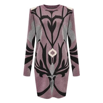 Akep Robe en maille graphique contemporaine - Femme - Robes - Rose - Taille: 38 FR