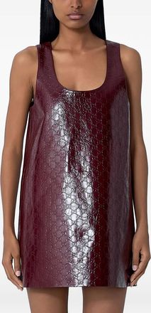 Gucci logo-embossed scoop-neck mini dress - Rot