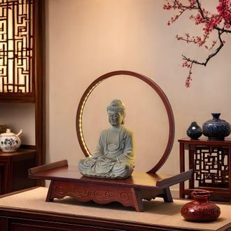 Generic Buddhistischer Meditationsaltar, Ausstellungsst&auml;nder f&uuml;r Geschnitzte buddhistische Holzskulpturen, kleine Podeste f&uuml;r die Wohnraumgestaltung auf klein