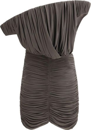 Magda Butrym Asymmetrical Petal Mini Dress - Brown