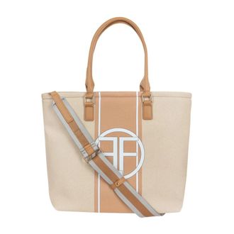Fracomina Braune Farbige Detail Tote Tasche Frau - - Bags - Damen - Beige - ONE SIZE