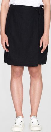 Knowledge Cotton Apparel Damen vegan Wickelrock Naturleinen Black Jet