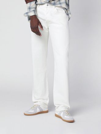 Jeanerica Jean en denim de coton coupe droite &agrave; taille mi-haute