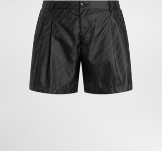 Dolce & Gabbana Bade-boxershorts Aus Logojacquard - Mann Beachwear Schwarz 50