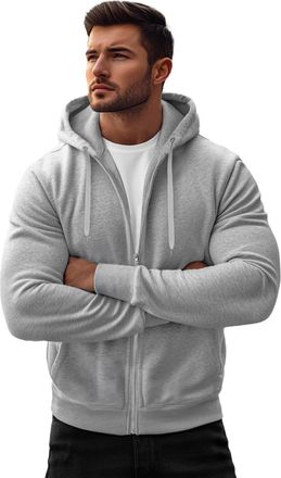 OZONEE Herren Hoodie Sweatjacke Kapuzenpullover Sweatshirt Farbvarianten Kapuzenjacke Kapuzenpulli mit Rei&szlig;verschluss Langarm Sport Style Casual Fitness Trai