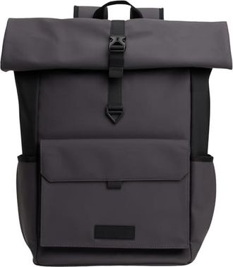 Tommy Hilfiger Th Seasonal PU Rolltop Backpack Am0am13644, Sac &agrave; Dos Homme, Grey (Charcoal Gray), Taille Unique