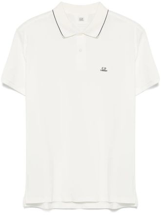 C.P. Company polo à patch logo - Blanc