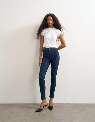 Topshop Joni - Skinny Jeans in indigoblauer Rinse-Waschung mit hohem Bund