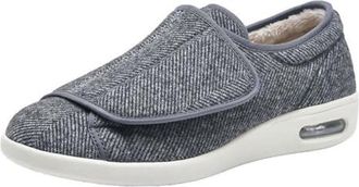Generic Chaussures de Marche pour Femmes Hommes Larges réglables Chaud Pieds Nus diabétiques Baskets pour oedème Pieds gonflés,Gris,46 EU