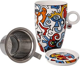 GOEBEL Teetasse mit Deckel und Sieb Billy the Artist Evolution of Love I - Pop Art