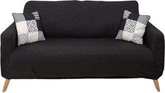 The Home Deco Factory Tx8150 - Housse Extensible Canape Deux Places Noir Deco Textile DInterieur Plaid et Jete de Lit