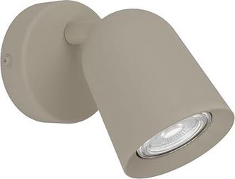Eglo Spot Wandlampe Camaldoli, Wandleuchte innen, Leselampe mit flexiblem Strahler, Wandstrahler schwenkbar aus Stahl in Sandfarben, GU10 Fassung