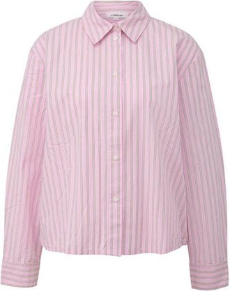 s.Oliver Langarmbluse Bluse Baumwoll-Bluse mit R&uuml;cken-Detail