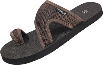 Generic Pantoufles pour femme - D&eacute;contract&eacute;es - Bout ouvert - Chaussures plates et confortables - Chaussures de plage, caf&eacute;, 39 EU