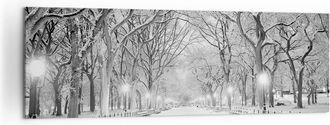 Arttor Panorama Bilder auf Leinwand 160x50cm Leinwandbild Schnee Winter Park Groß XXL Wanddeko Bild Schlafzimmer Küche Wandbilder Dekoration Wohnzimmer Wall 