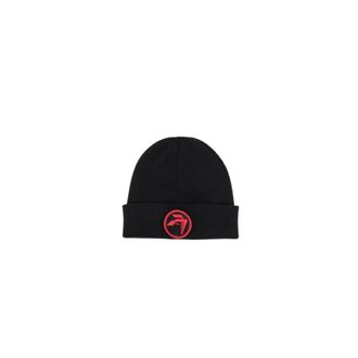 AMBUSH Ambush, unisex, Accessoires, Noir, Taille: ONE Size Bonnet en laine noire avec logo rouge