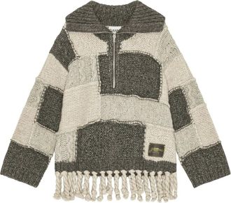 Ganni Femme, Pulls, Multicolore, Taille: 38 FR Patchwork Fringe Jumper