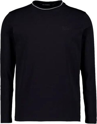 Karl Lagerfeld Herren T-Shirts blau Baumwoll-Stretch