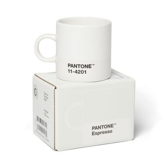 Pantone Porzellan Espressotasse, Farbe des Jahres 2026, 11-4201 Cloud Dancer