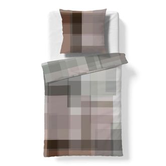 Fleuresse Mako-Satin Bettw&auml;sche Bed Art S Emmen grau braun