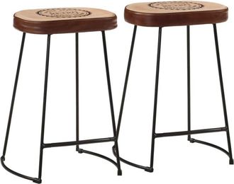 vidaXL Barhocker 2 Stk. Dunkelbraun 41x29x62 cm vidaXL