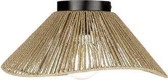 Eglo Deckenlampe Lavister, Deckenleuchte im Japan-Stil, Wohnzimmerlampe aus Metall in Schwarz und gewickeltem Papier in Natur, FSC-zertifiziert, E27 Fassun