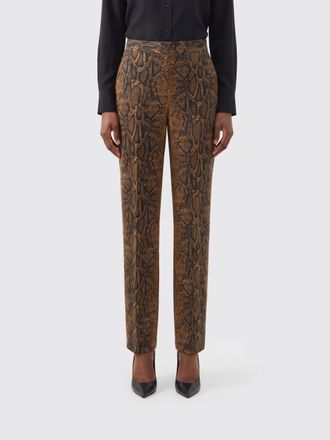 Twinset Pantalon skinny &agrave; taille haute en viscose avec imprim&eacute; python