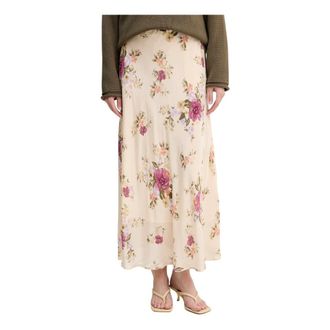 Benetton Flie&szlig;ender Blumenrock - - Skirts - Damen - Beige - XS