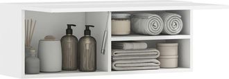 HOMCOM Armoire murale de salle de bain - HOMCOM - porte battante &agrave; charni&egrave;res et trois compartiments - MDF - 80 x 25 x 30 cm - blanc