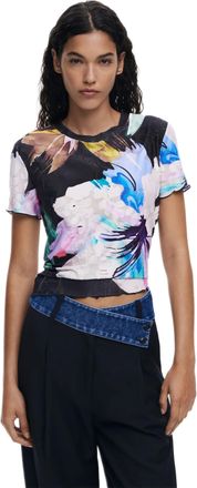 Desigual T-SHIRT MANICHE CORTE DONNA NERO