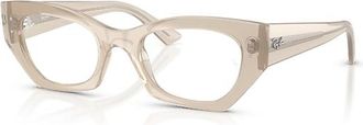 Ray-Ban Zena Optics Bio-based Shiny Cloudy Warm White Fassung Klar Glas Polarisiert 49-22