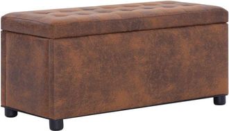 vidaXL Ottoman mit Stauraum 87,5 cm Braun Wildleder-Optik - Vidaxl