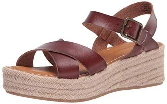 Amazon Essentials Sandales Espadrilles Plates Compens&eacute;es Femme, Brun, 35.5 EU