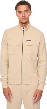 Duck and Cover Tames Sweatshirt f&uuml;r Herren, Durchgehender Rei&szlig;verschluss (Steinfarben)