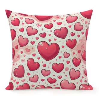 Generic Pillow Cases Rotes Liebesherz, S&uuml;&szlig;, Romantisch, Rosa Herzen, Tag Der Liebsten, Feiertag, Romantisch Throw Pillow Covers Maschinenwaschbar Kissenbezug 