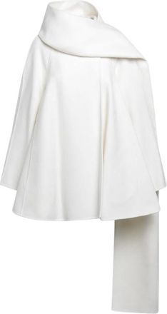 Alaia Manteau en laine avec &eacute;charpe - Femme - Vestes - Blanc - Taille: 38 FR