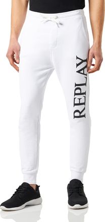 Replay Herren Jogginghose mit Tunnelzug, Optical White 001 (Wei&szlig;), L