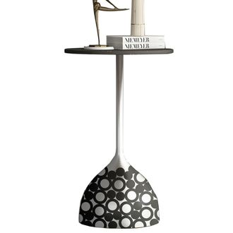 Generic Kleiner runder Beistelltisch, Akzent-Couchtisch mit Metallfu&szlig;, Kleiner Getr&auml;nketisch, Sofatisch f&uuml;r Wohnzimmer, Schlafzimmer, moderner Nachttisch, Woh
