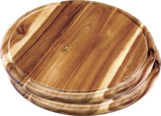 KESPER 2 Stück Kesper Fleischteller aus Akazienholz, FSC-zertifiziert, rund, mit Saftrinne, Ø 30 x 1,5 cm