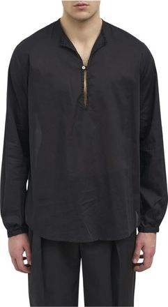 Paura Homme, Chemises, Noir, Taille: L Camicia Euclide Single Botton