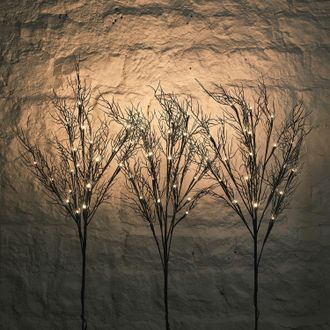 Lights4fun 3er Set LED Halloween Baum Stableuchten 90cm Halloween Deko Outdoor Au&szlig;en Deko Halloween Beleuchtet