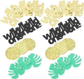 NUOBESTY Lurrose Hawaiianisches Party Konfetti Palmblatt Deko Satz Tropisches Tischkonfetti aus Papier Dickes und Dekoratives Geburtstagsdekor f&uuml;r Zuhause und 