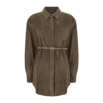 Fendi Wildlederhemd - - Blouses & Shirts - Damen - Gr&uuml;n - L